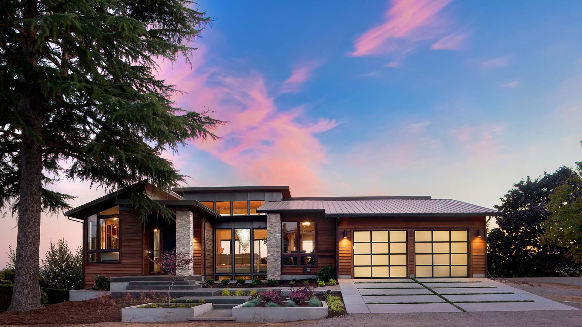 Beautiful, Contemporary Full View Glass and Aluminum Garage Doors