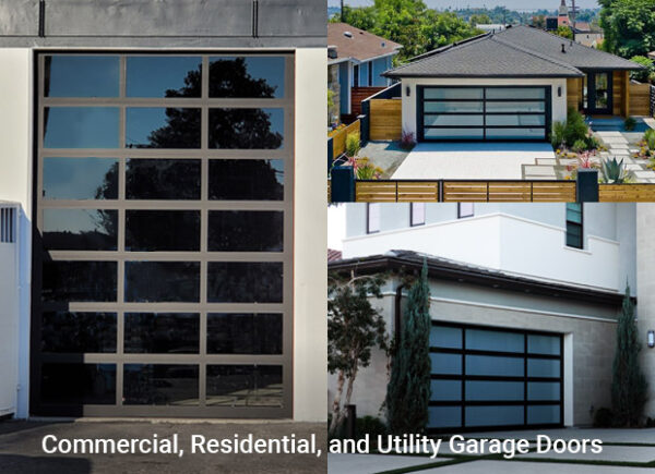 Beautiful, Contemporary Full View Glass and Aluminum Garage Doors